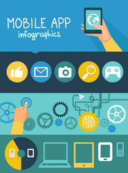 Mobile app development infographics Royalty Free Vector