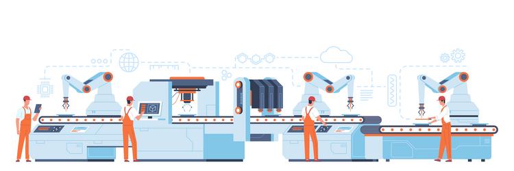 Production line manufacturing conveyor belt Vector Image