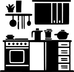 Kitchen - minimalist and simple silhouette Vector Image