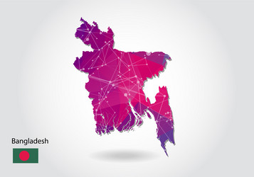 Pixel map of bangladesh dotted Royalty Free Vector Image
