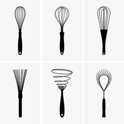 Realistic 3d metal wire steel whisk Royalty Free Vector