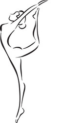 Ballet dancer or ballerina outline drawing Vector Image