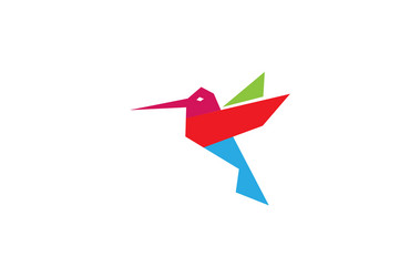 Creative colorful humming bird logo Royalty Free Vector