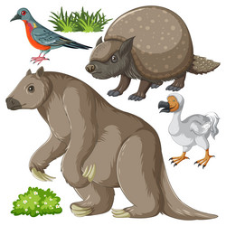 A set of extinct animals Royalty Free Vector Image