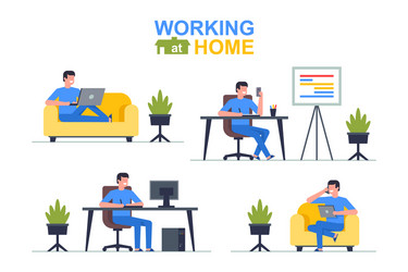 Working at home Royalty Free Vector Image - VectorStock