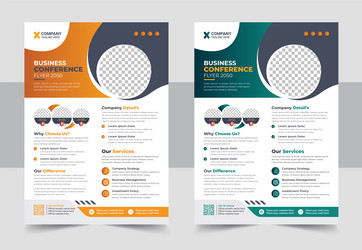 Creative conference flyer design template Vector Image
