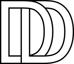 Logo df fd icon sign two interlaced letters d f Vector Image