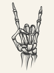 Skeleton hands heavy metal sign Royalty Free Vector Image