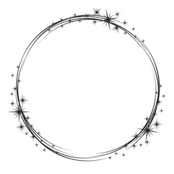 Stardust frame shiny star circle starry Royalty Free Vector