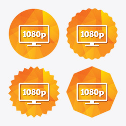 Full hd widescreen tv 1080p symbol Royalty Free Vector Image