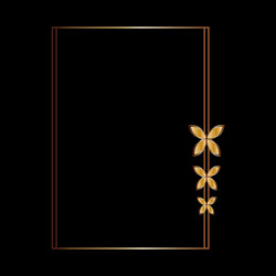 Gold frame line art style design element Vector Image