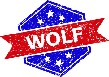 Wolf watermark stamp Royalty Free Vector Image