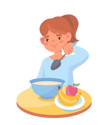 Girl Breakfast Vector Images (over 5,300)