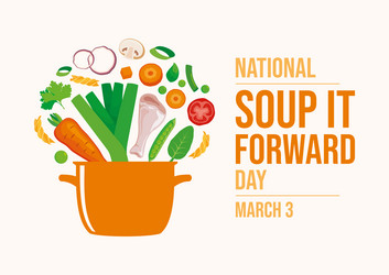 National soup it forward day poster Royalty Free Vector
