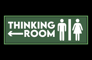 Thinking room funny toilet signs Royalty Free Vector Image