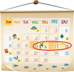 A calendar Royalty Free Vector Image - VectorStock