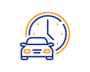 Book car line icon rental time service sign Vector Image