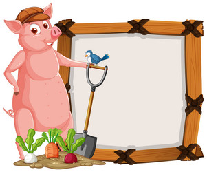 Happy kids at farm banner Royalty Free Vector Image