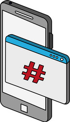 Smartphone programming code symbol Royalty Free Vector Image