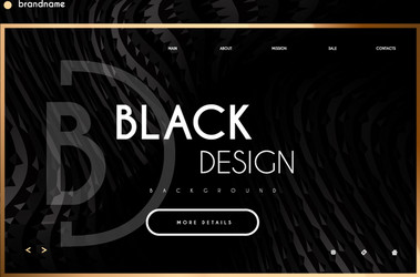 Web page design landing in black and gold Vector Image