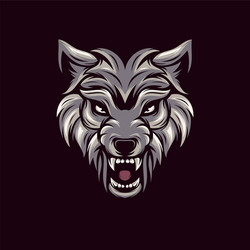 Awesome angry wolf logo design Royalty Free Vector Image