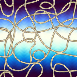 Realistic curve ropes seamless pattern Royalty Free Vector