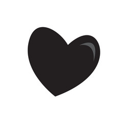 Silhouette black heart logo icon isolated Vector Image