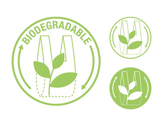 Biodegradable thin line sign - packet to plant Vector Image