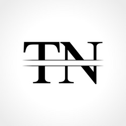 Initial tn letter logo design template abstract Vector Image
