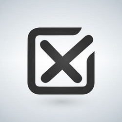 Line check mark or check box cross icons flat Vector Image