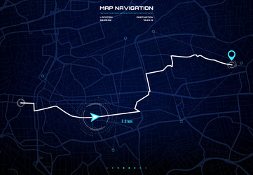 Gps navigation on a black background for insertion