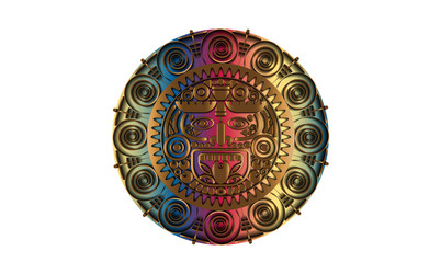Sacred aztec wheel calendar mayan sun god maya Vector Image