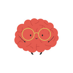 Cartoon brain human body organ funny character Vector Image