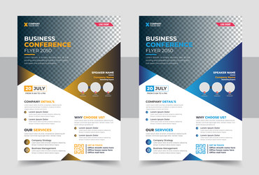 Creative conference flyer design template Vector Image
