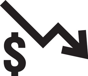Dollar decrease icon money symbol with arrow Vector Image