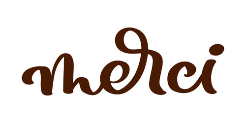 Hand drawn lettering merci elegant modern Vector Image