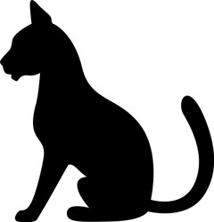 Furry cat silhouette Royalty Free Vector Image