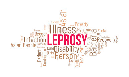 Leprosy world cloud background health awareness Vector Image
