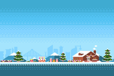 Pixel Art Bridge Vector Images (65)