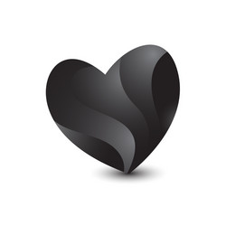 Silhouette black heart logo icon isolated Vector Image