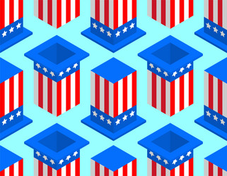 Uncle sam hat pattern seamless symbol of usa Vector Image