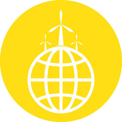 Windmill energy environmental in sphere planet Vector Image