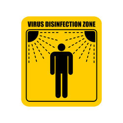Disinfection area sticker virus exclusion zone Vector Image