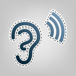 Human anatomy ear sign blue 3d printed Royalty Free Vector