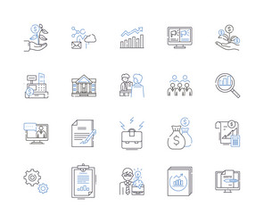 Lean startup outline icons collection lean Vector Image