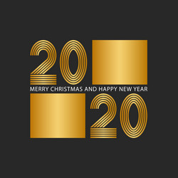 Logo 2020 number cut out paper sheets overlay Vector Image