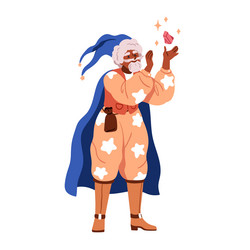 Old magician character ancient wizard wise mage Vector Image