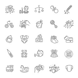 Help and care thin line icons set Royalty Free Vector Image