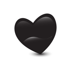 Silhouette black heart logo icon isolated Vector Image