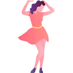 Woman dancing icon isolated on white Royalty Free Vector